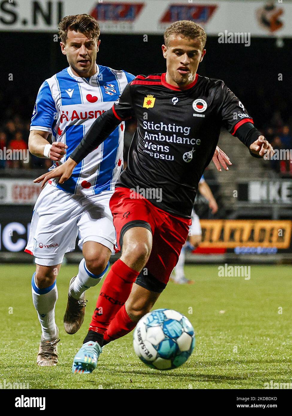 ROTTERDAM - (lr) Mats Kohlert of SC Heerenveen, Kenzo Goudmijn or svb Excelsior during the Dutch ...