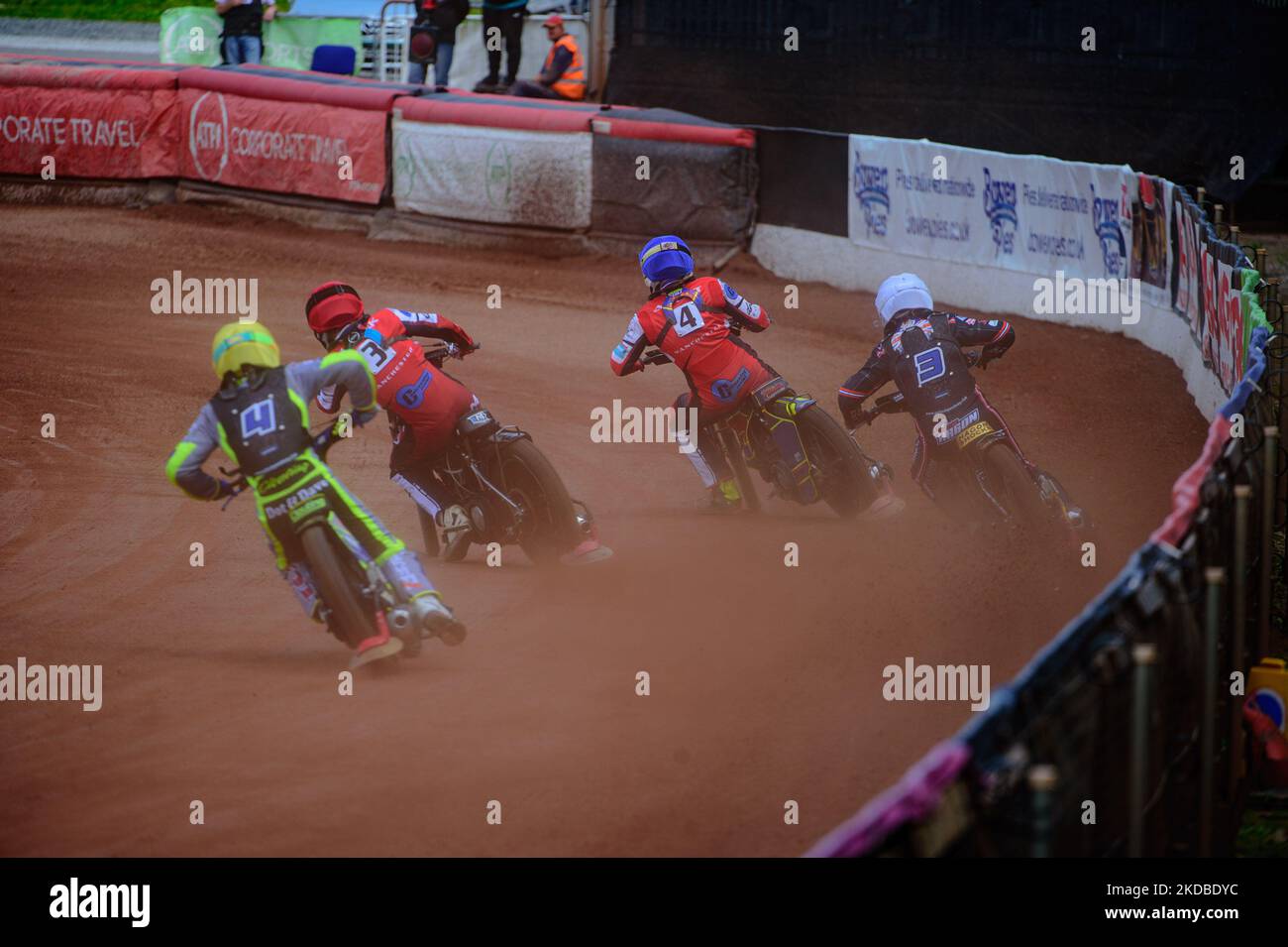 Jacob Clouting (Yellow) and Sam Hagon chase Harry McGurk (Red) and ...