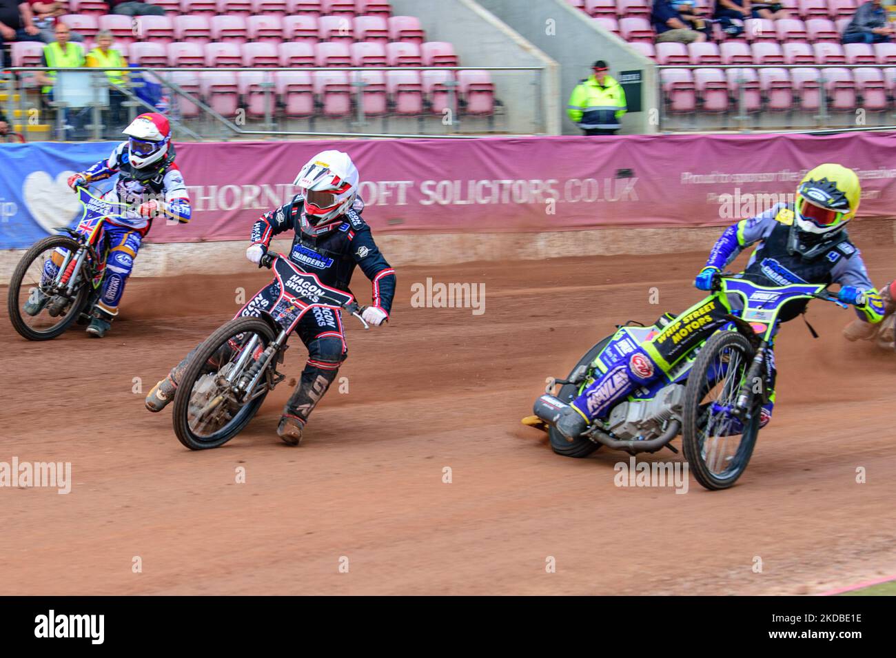 Sam Hagon (White) and Jacob Clouting (Yellow) inside Jake Mulford (Red ...