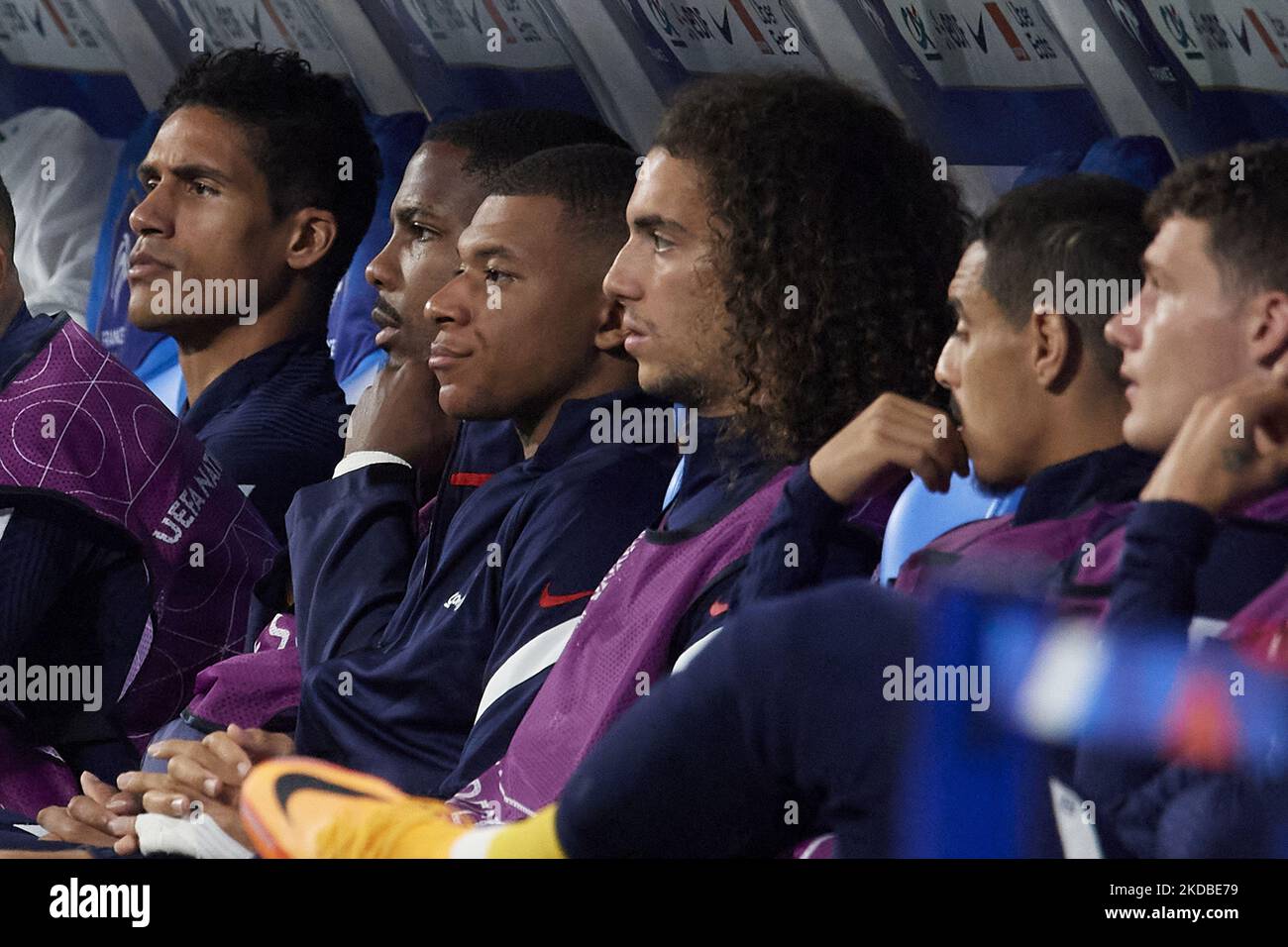 Kylian Mbappe (Paris Saint-Germain) of France sitting injued on the ...