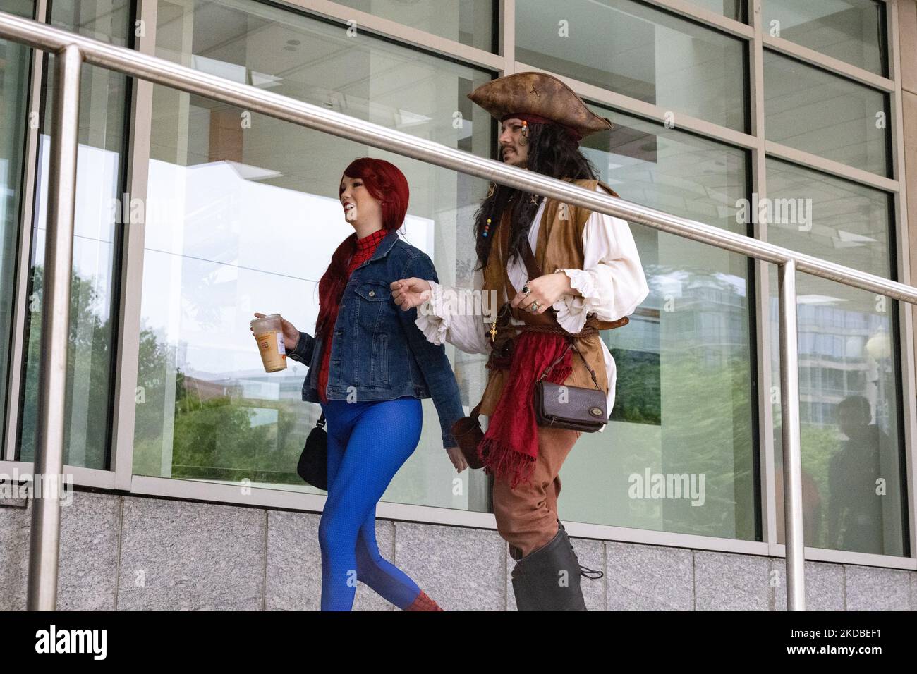 People in costume attend the 2022 Awesome Con comic convention at the ...