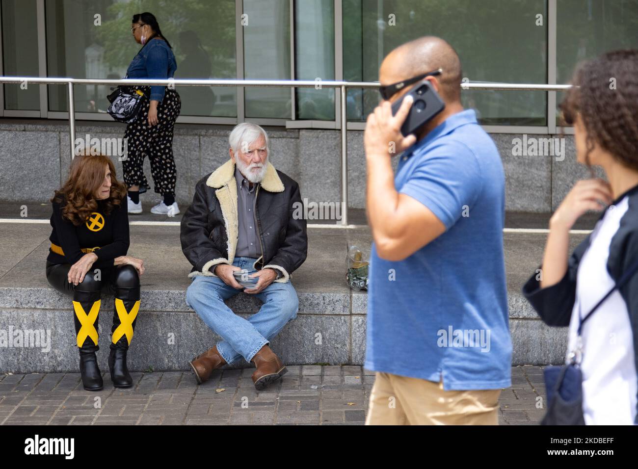 People in costume attend the 2022 Awesome Con comic convention at the ...