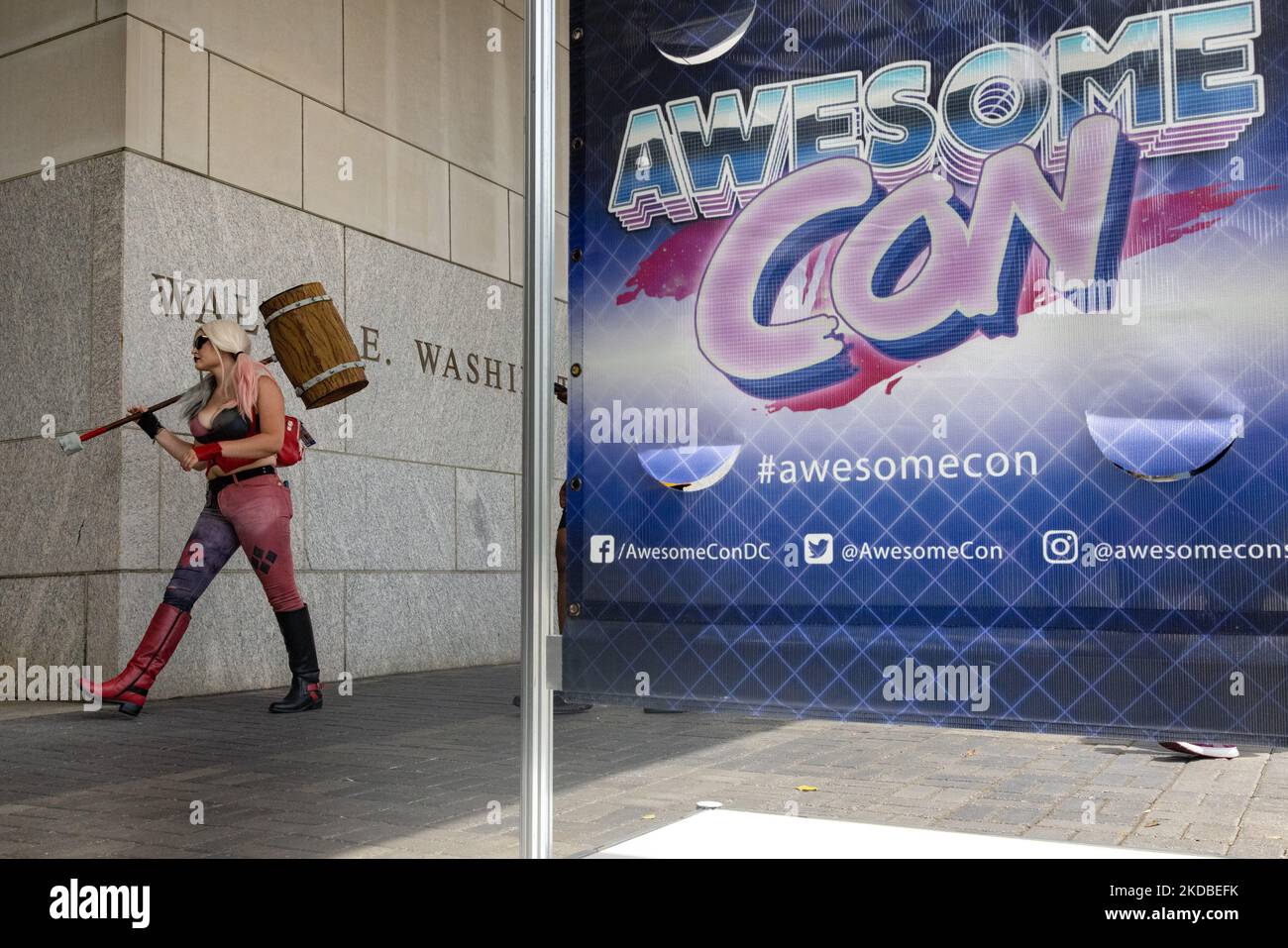 People in costume attend the 2022 Awesome Con comic convention at the Walter E. Washington ...