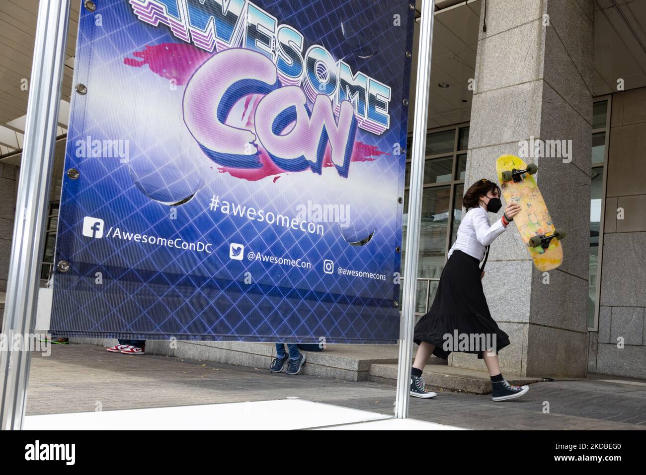 People in costume attend the 2022 Awesome Con comic convention at the Walter E. Washington ...