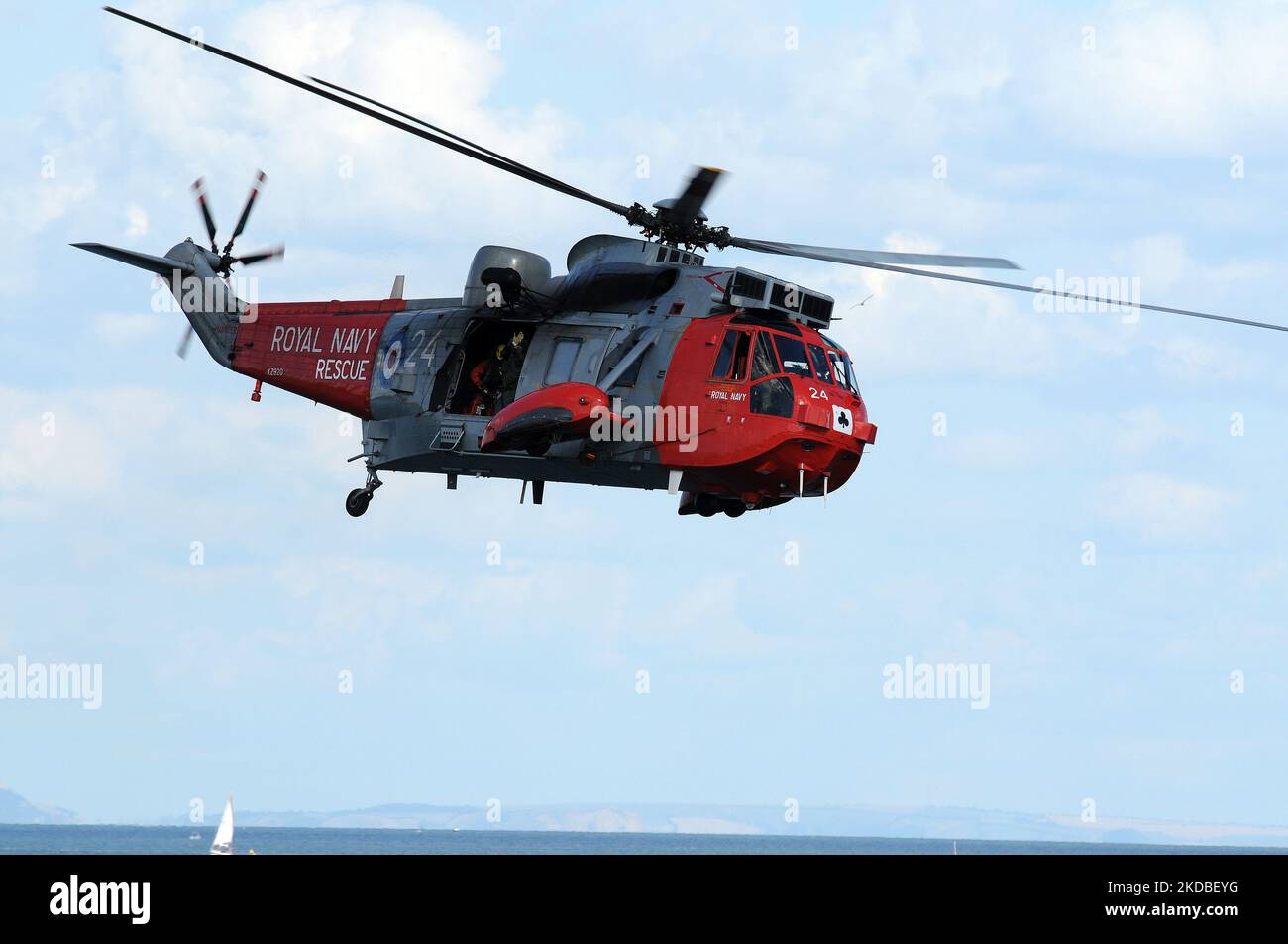 Royal Navy Rescue Sea King Helicopter rescue display Stock Photo - Alamy