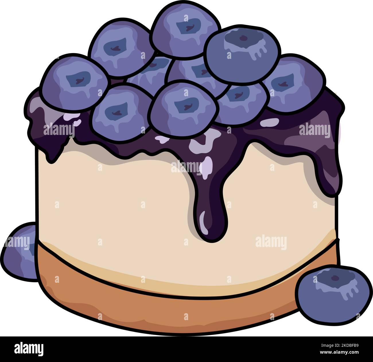 A vector illustration of a cute cartoon blueberry cake Stock Vector ...