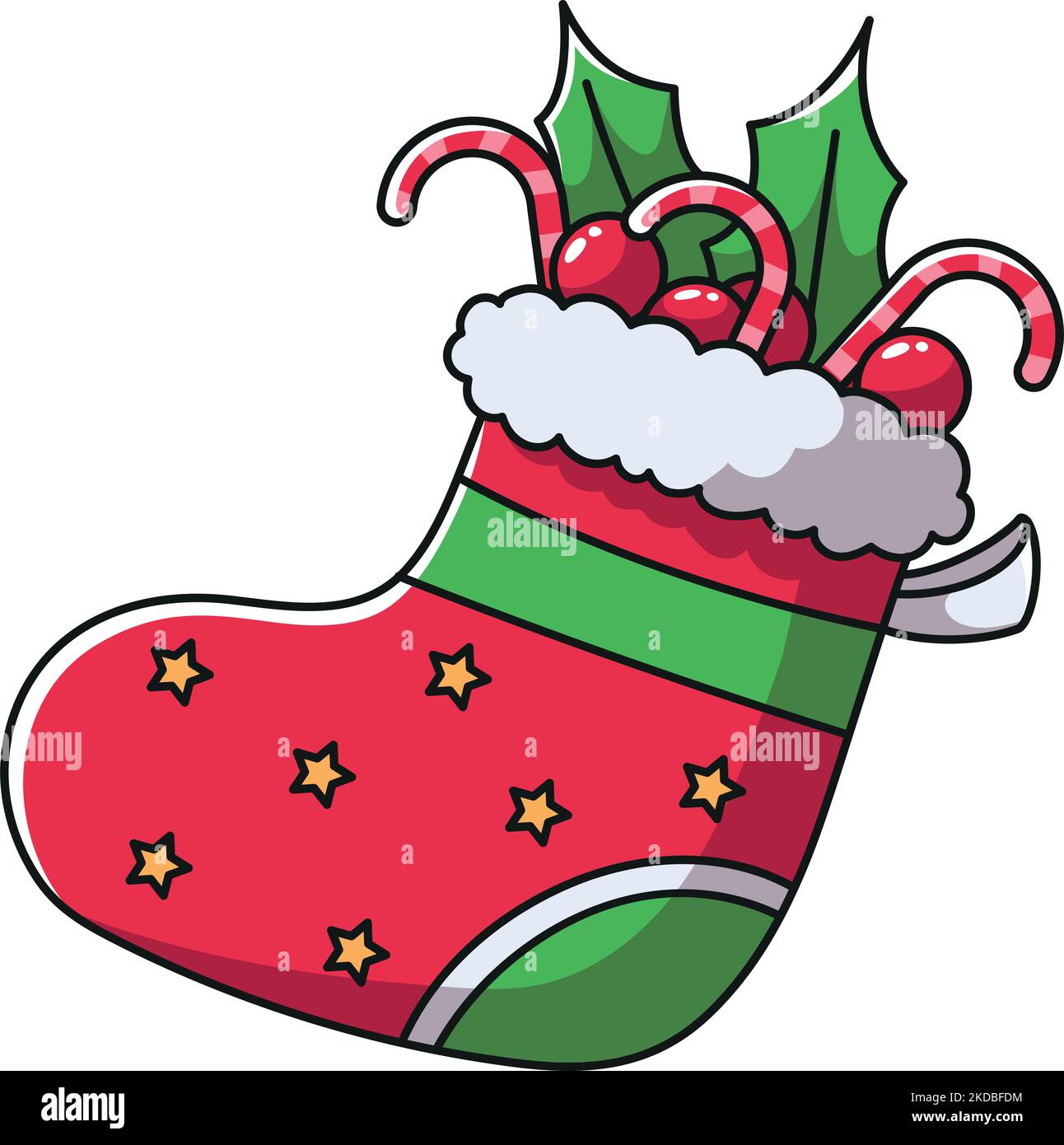 A vector illustration of a cute cartoon Christmas sock Stock Vector ...