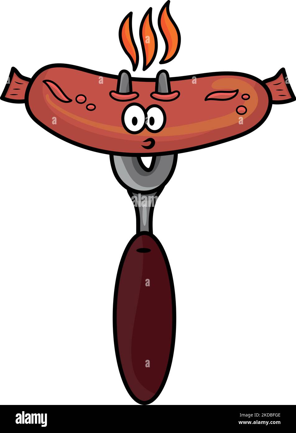 A vector illustration of a cute cartoon sausage Stock Vector Image ...