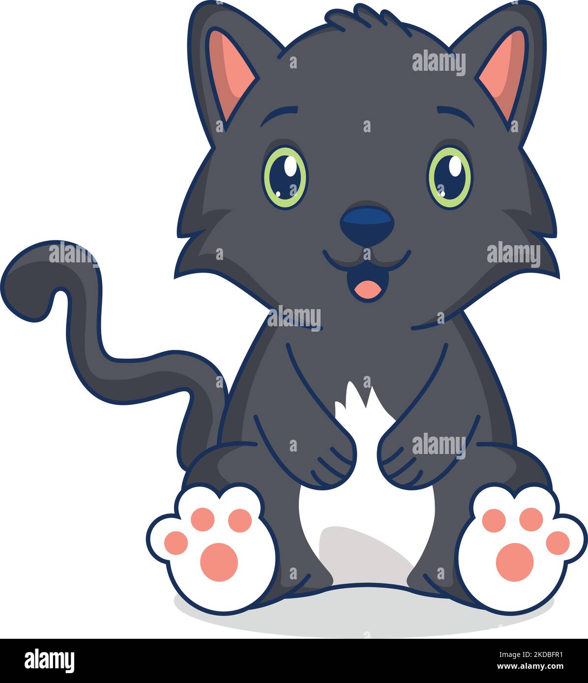 A vector illustration of a cute cartoon cat Stock Vector Image & Art ...