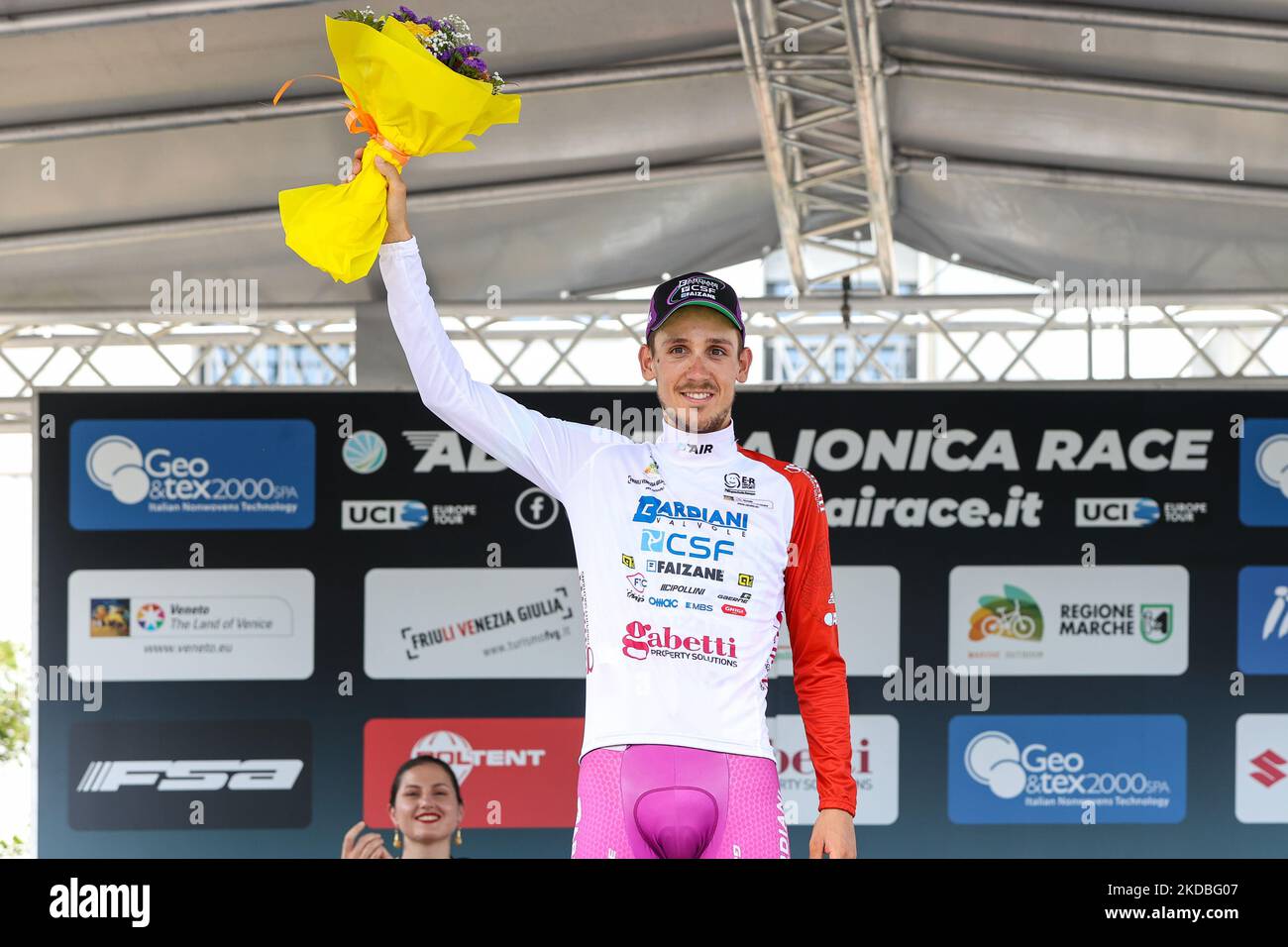 Filippo Zana BARDIANI CSF FAIZANÃˆ with the white jersey during the ...