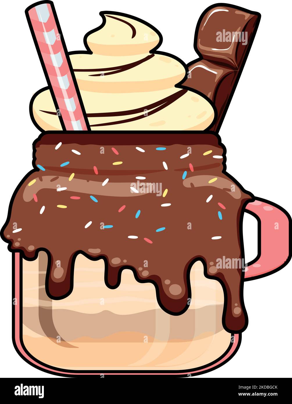 A vector illustration of a cute cartoon milkshake Stock Vector Image ...