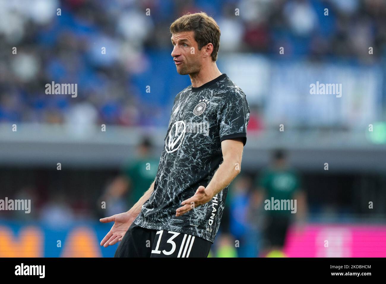 Thomas Muller of Germany during the warm-up prior the UEFA Nations ...