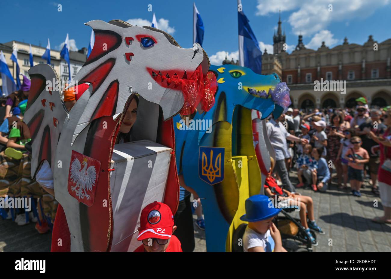 Thousands of viewers gathered in Krakow's UNESCO Old Town to watch the ...