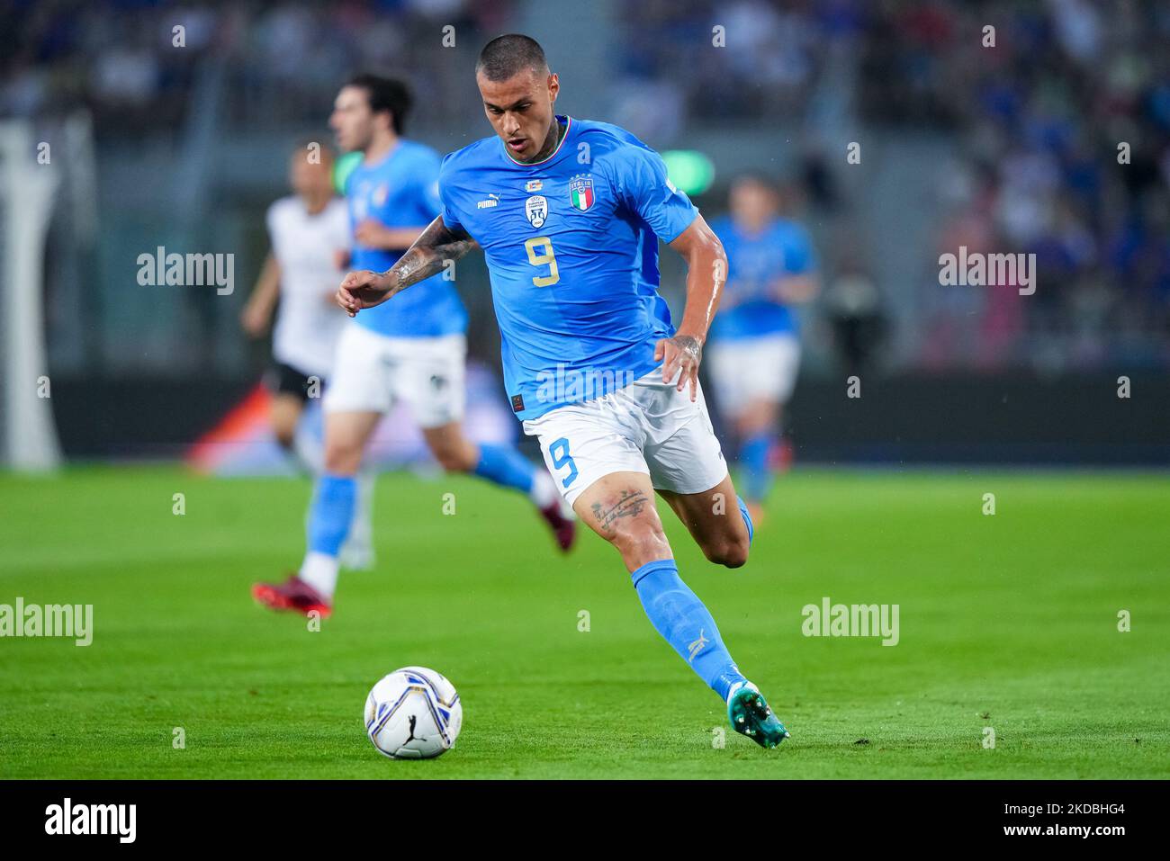 Gianluca Scamacca of Italy during the UEFA Nations League match between ...