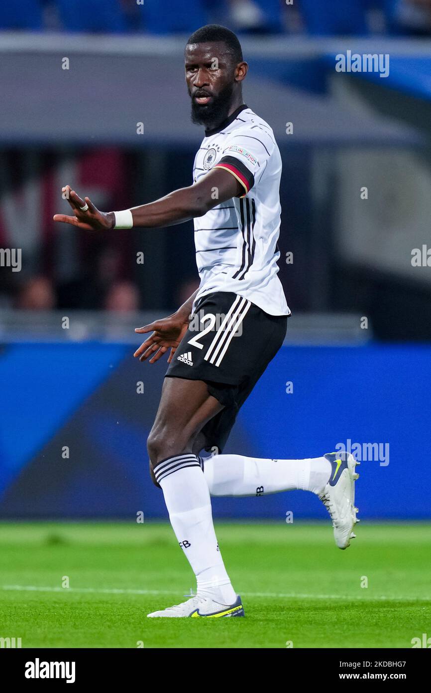 Antonio Rudiger of Germany gestures during the UEFA Nations League ...