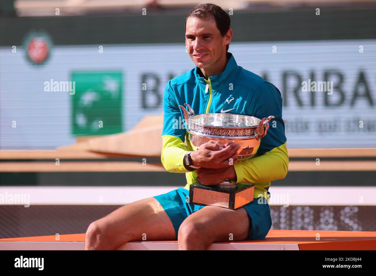 Spain's Rafael Nadal celebrating with The Mousquetaires Cup (The ...