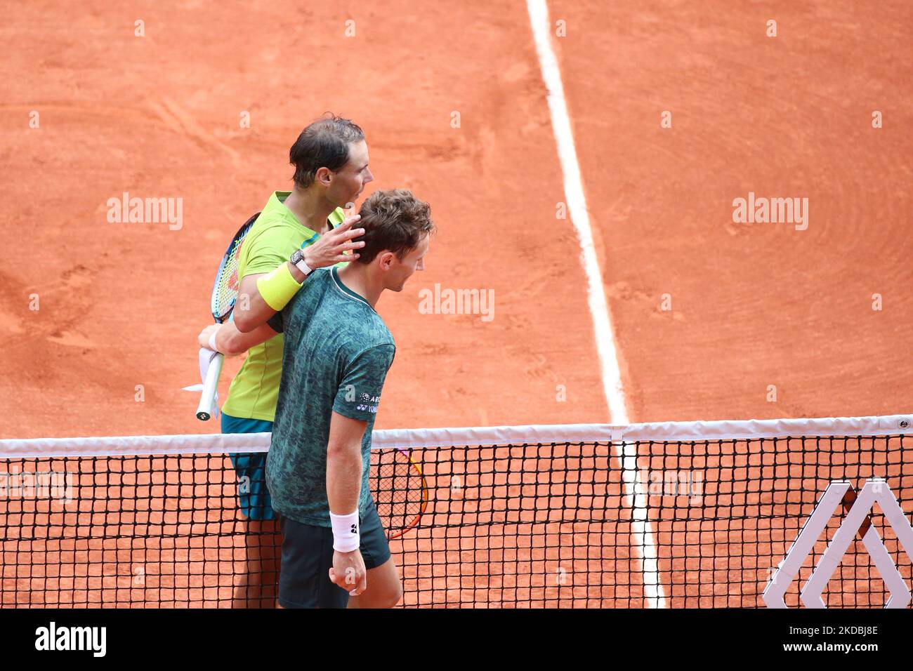 Spain's Rafael Nadal greeting Norway's Casper Ruud after their men's final tennis match at the ...
