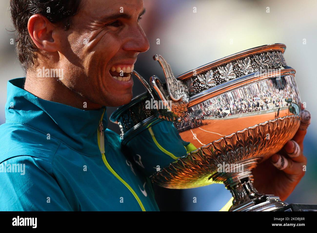 Spain's Rafael Nadal celebrating with The Mousquetaires Cup (The ...
