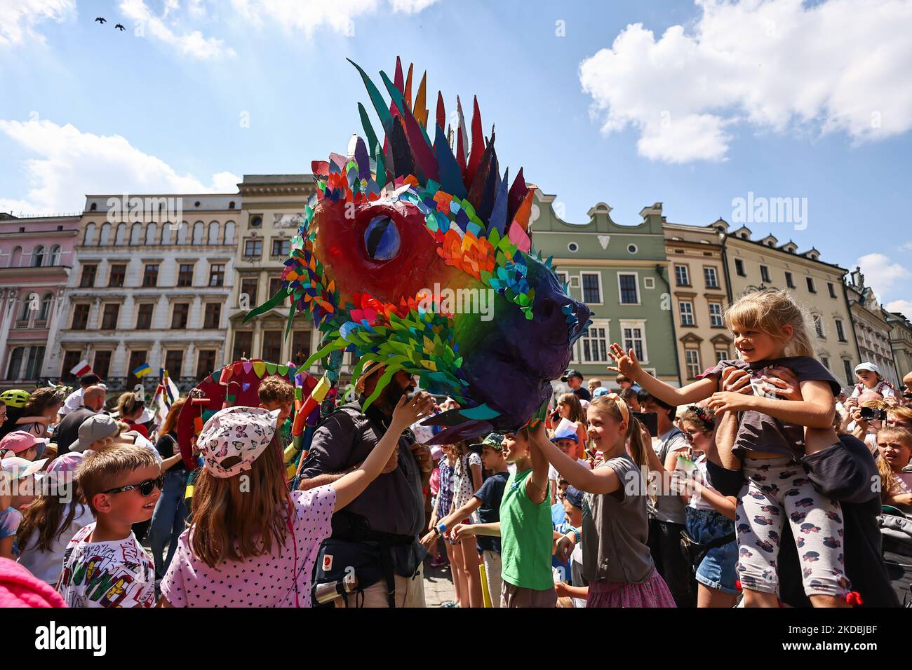 21st Great Dragon Parade marches throught the Main Square in Krakow ...