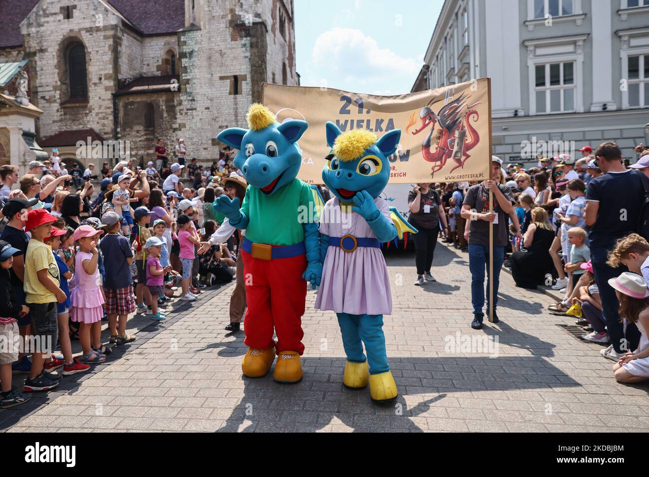 21st Great Dragon Parade marches throught the Old Town in Krakow ...
