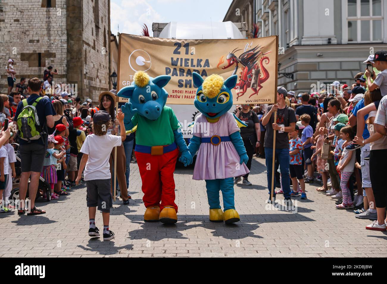 21st Great Dragon Parade marches throught the Old Town in Krakow ...