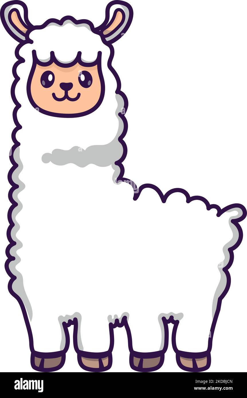 A vector illustration of a cute cartoon lama Stock Vector Image & Art ...