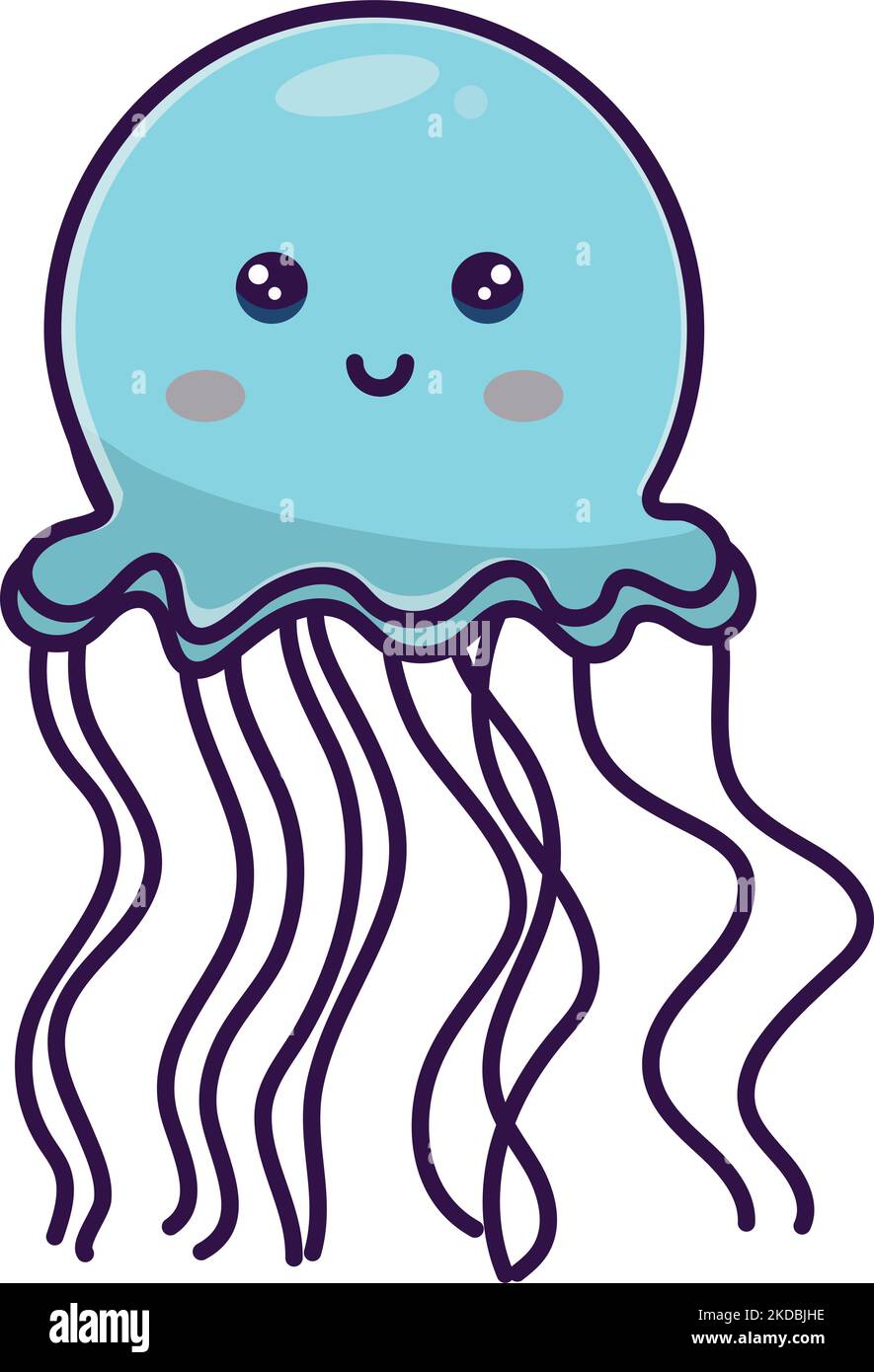 Jellyfish cartoon illustration Stock Vector Images - Alamy