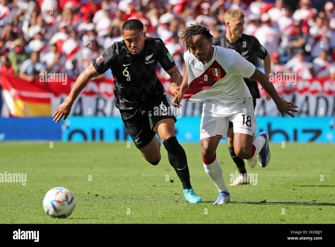 Andre Carrillo and Bill Tuiloma during the friendly match between Peru ...