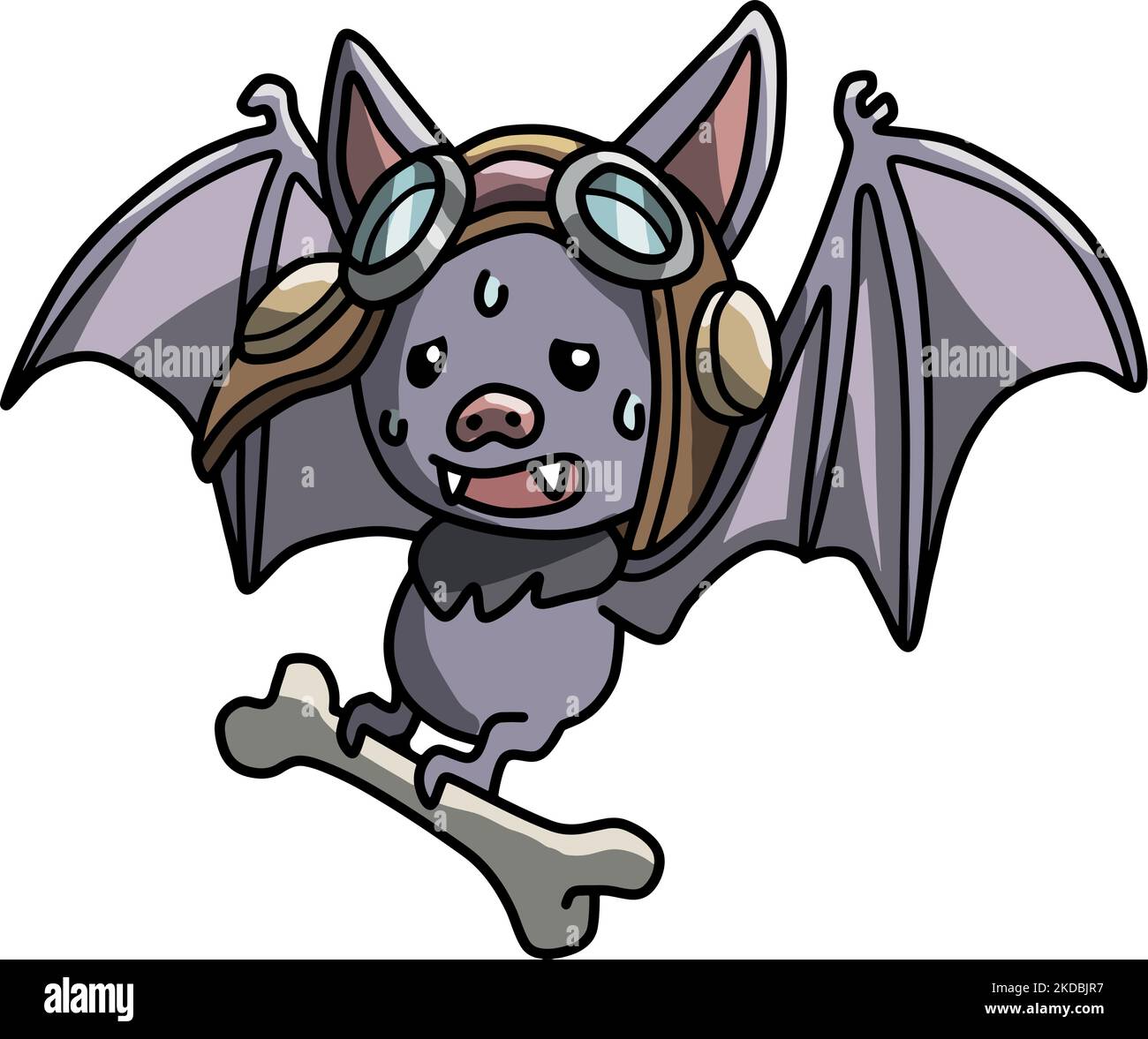 A vector illustration of a cute cartoon ilot bat Stock Vector Image ...