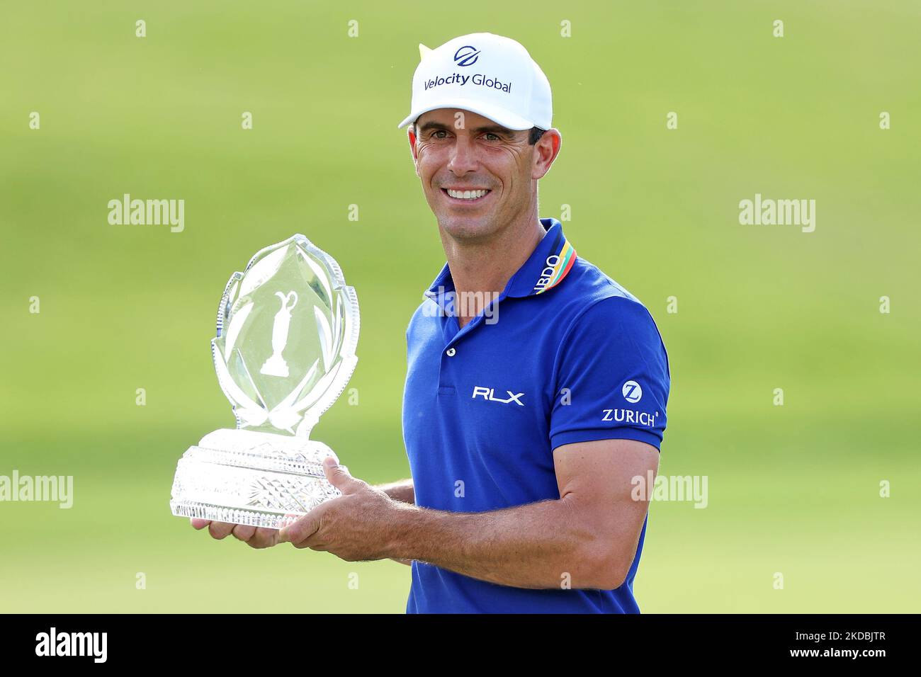 Billy Horschel of the USA holds up the trophy after winning The ...
