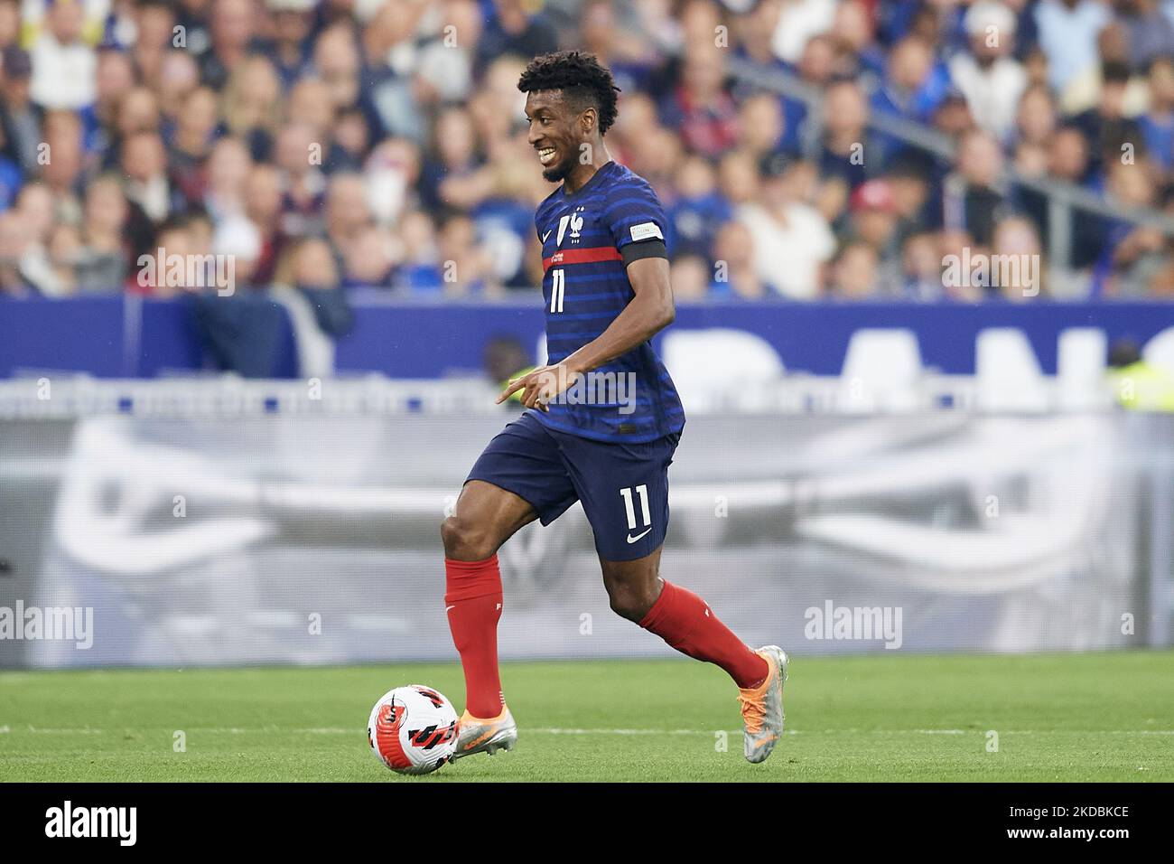 Kingsley Coman (Bayern Munich) of France in aciton during the UEFA ...