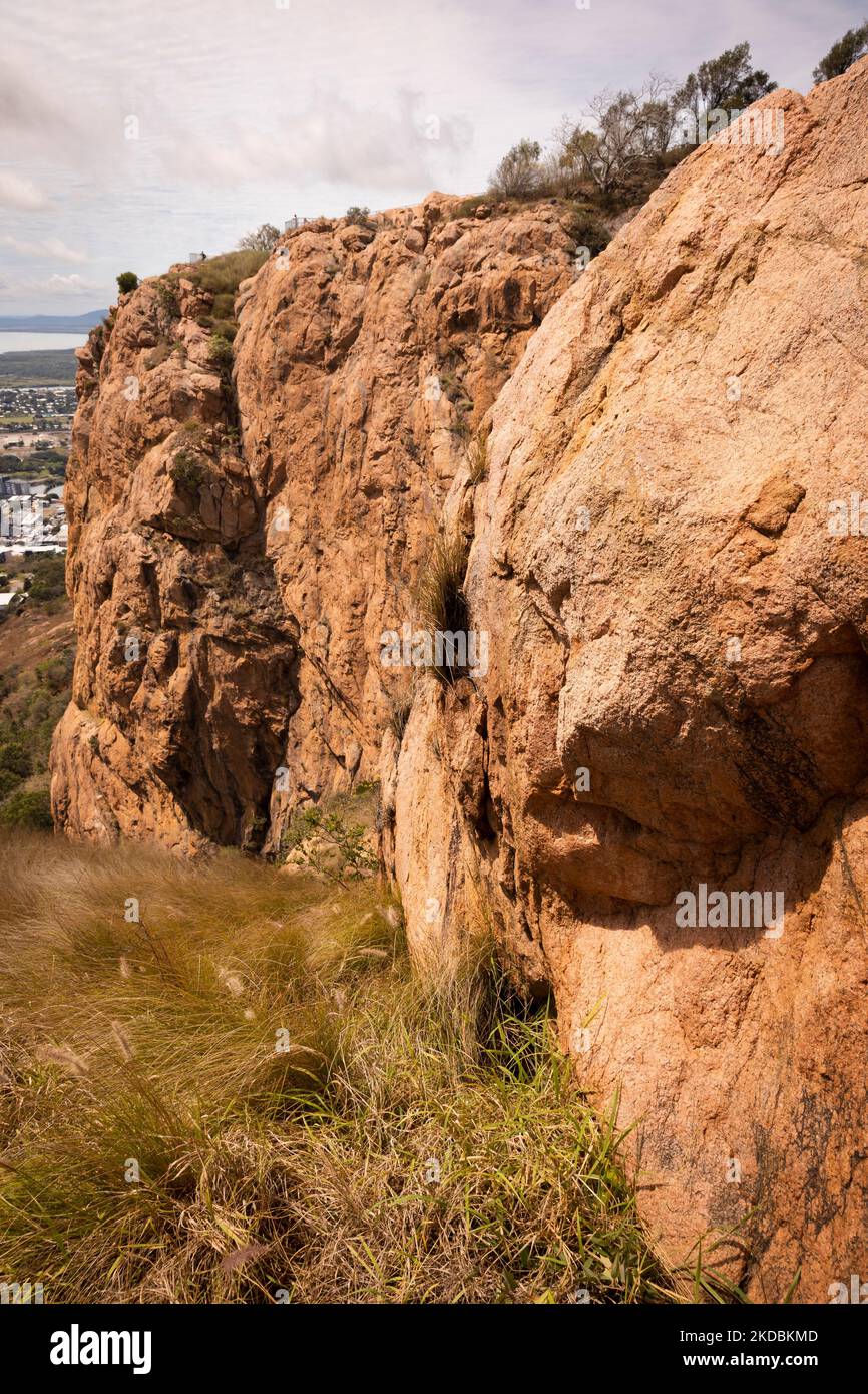 A vertical view from Castle Hill Mountain, Townsville in Far North ...