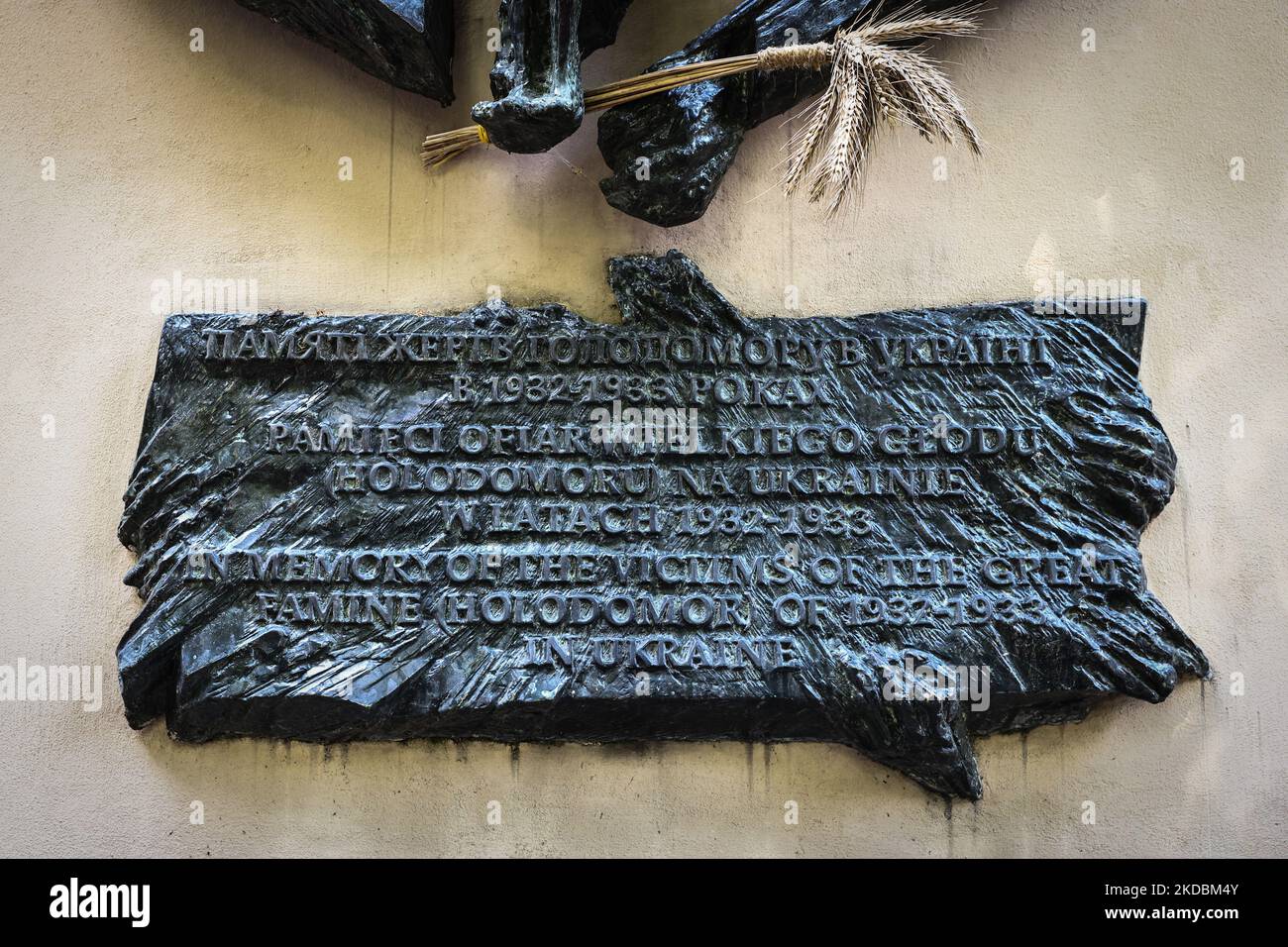 An inscription is seen on the monument in memory of the victims of the ...