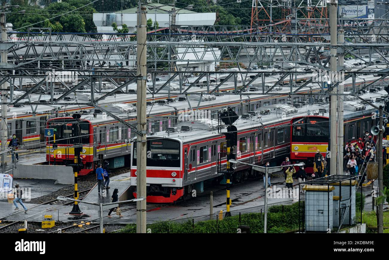 Passengers alight from their train at the Bogor railway station in ...