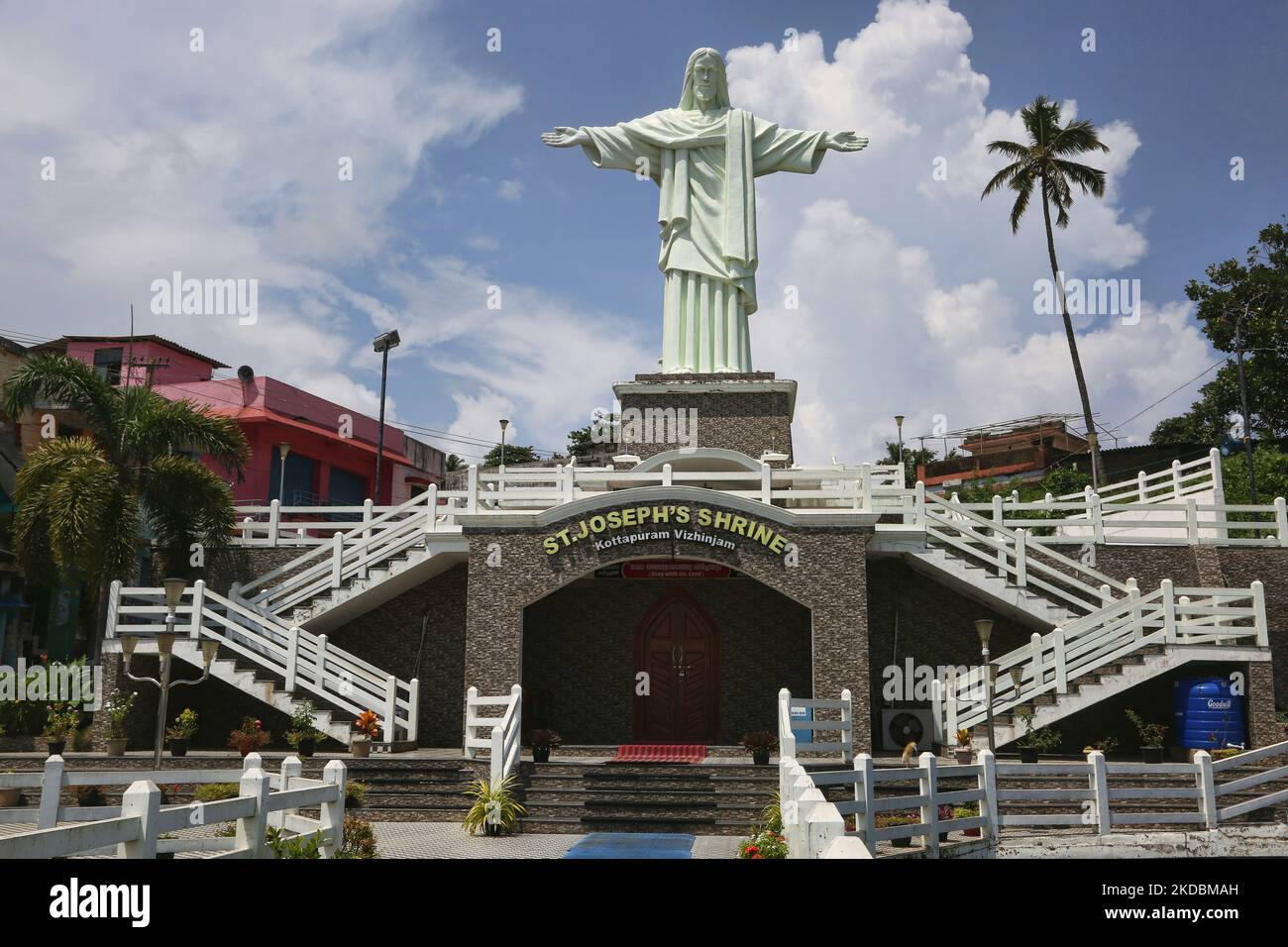 Statue of Christ The Redeemer at St. Joseph's Shrine in Vizhinjam ...