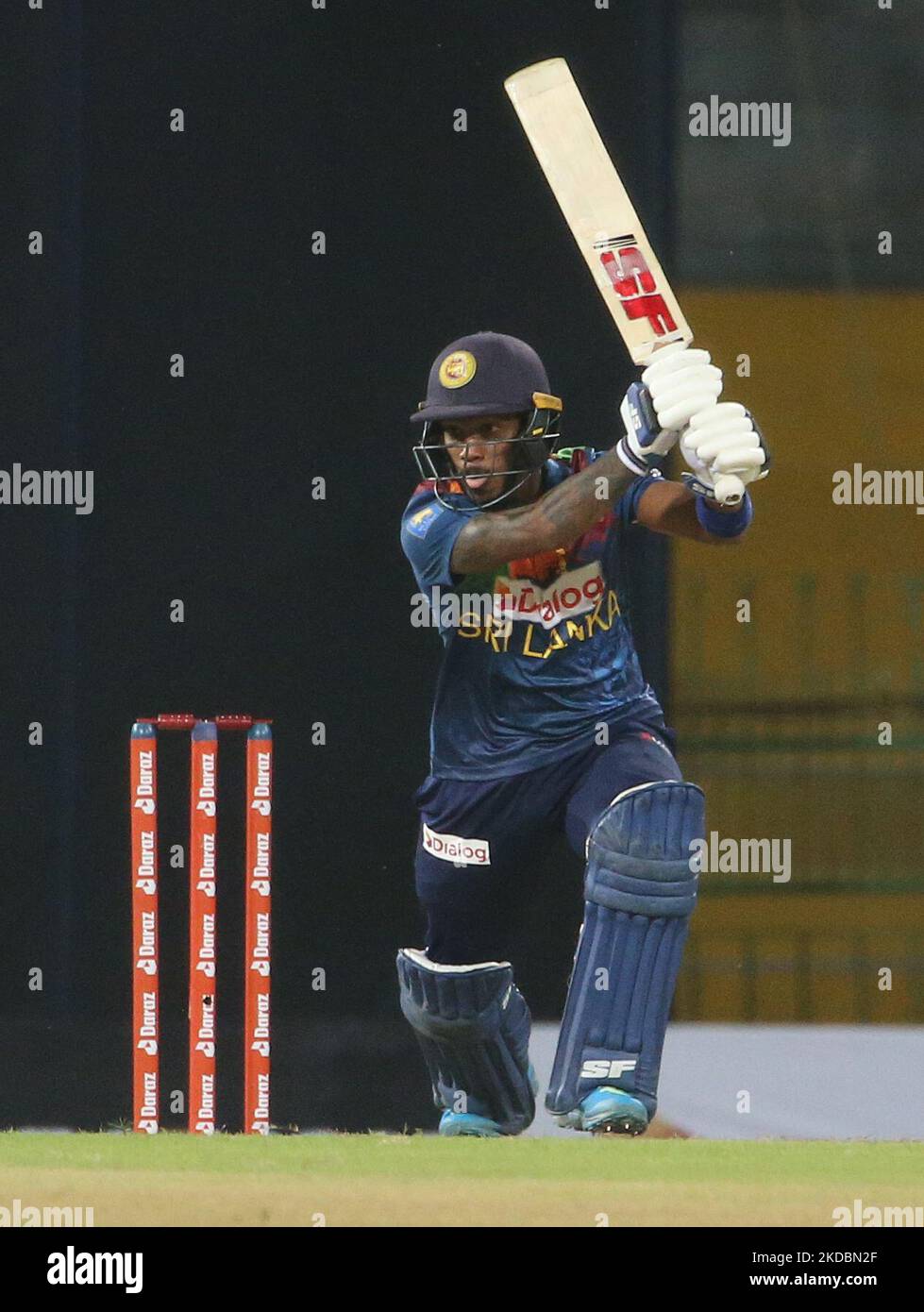 Sri Lankan Pathum Nissanka plays a shot during the 1st T20 ...
