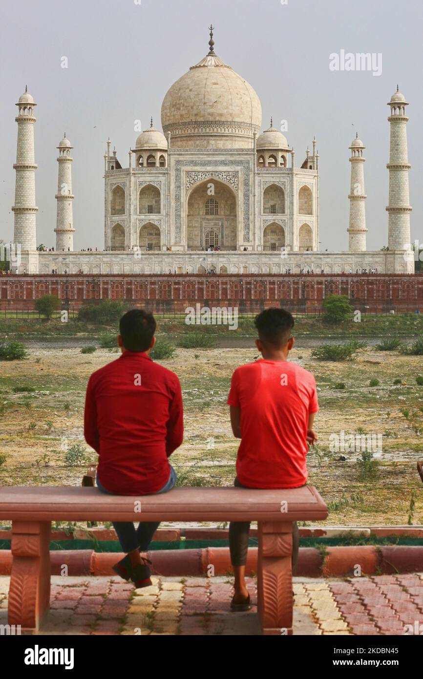 Taj Mahal seen from Mehtab Bagh in Agra, Uttar Pradesh, India, on May ...