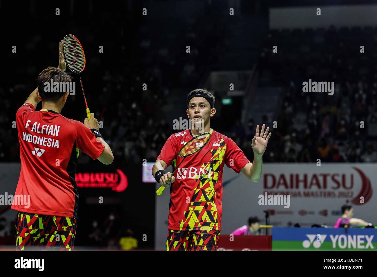 Fajar Alfian and Muhammad Rian Ardianto of Indonesia celebrate the ...