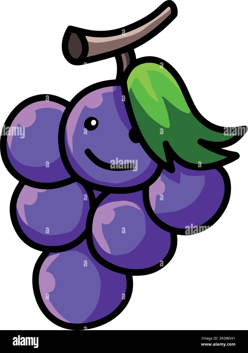 A smiling faced purple grapes cartoon isolated on a white background ...