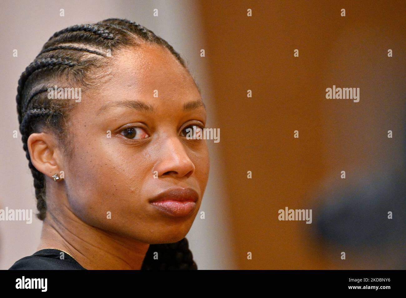 Allyson Felix (USA) during the Golden Gala press conference Pietro ...