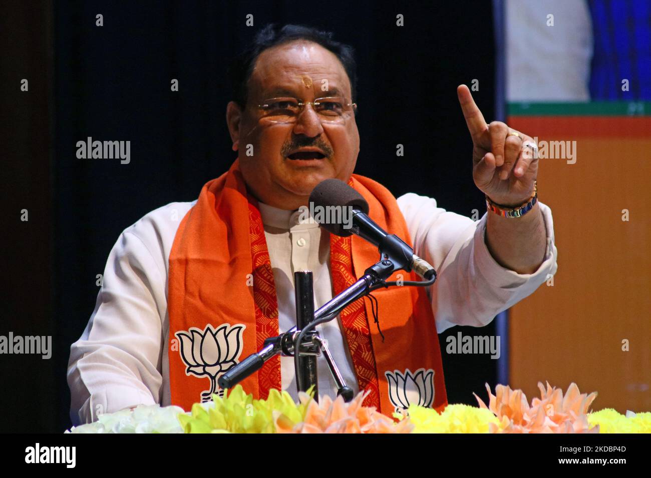 Bharatiya Janata Party National President Jagat Prakash Nadda addresses ...