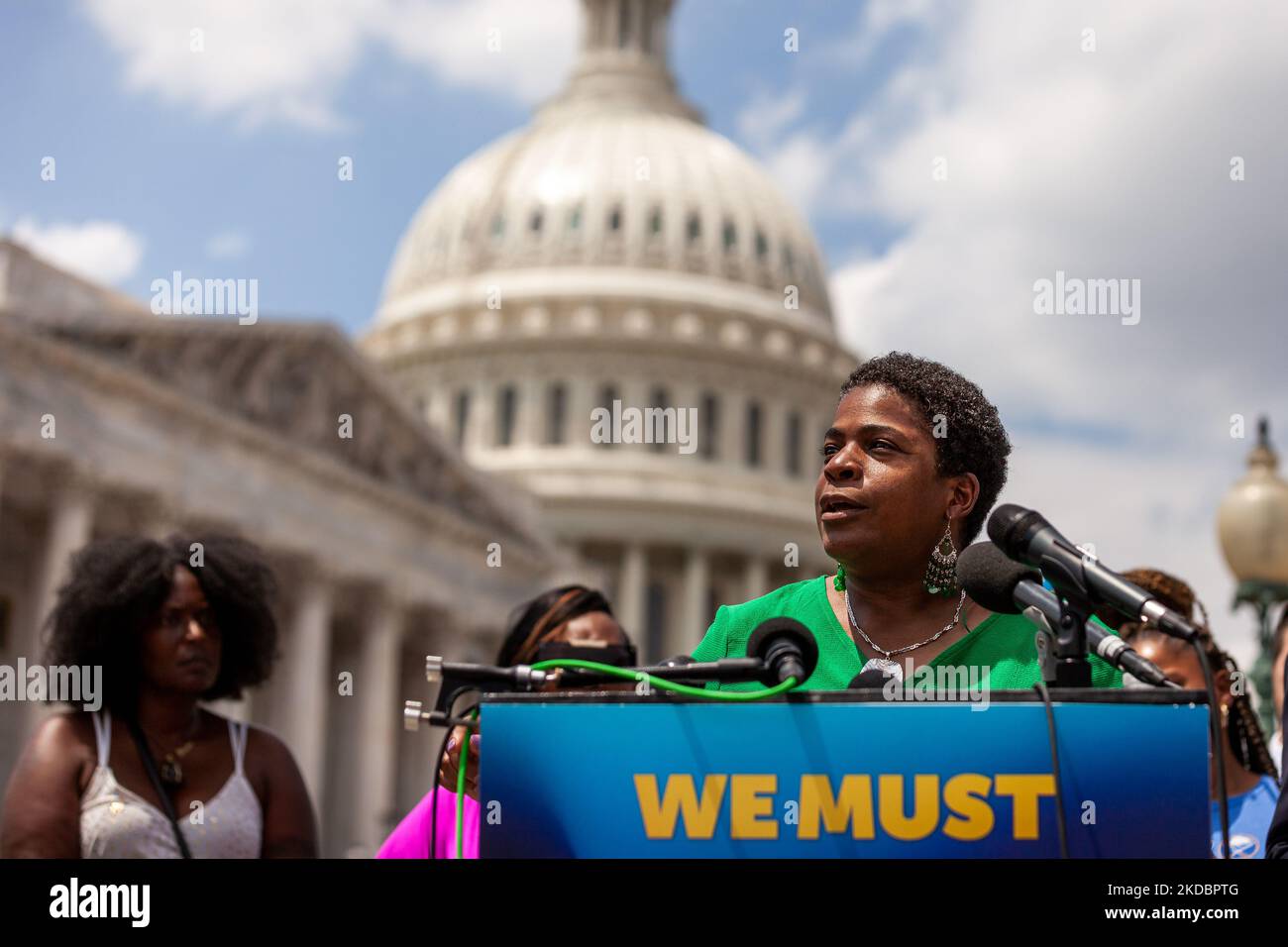 Pam Young, daughter of Buffalo massacre victim Pearl Young, speaks at a ...