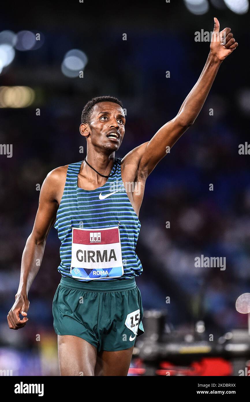 Lamecha Girma of Ethiopia competes in 3000st meters men during the IAAF ...