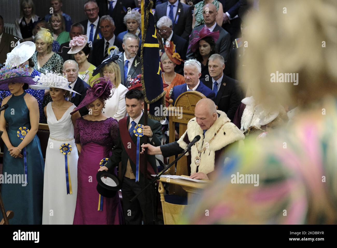 Hawick, UK. 09.Jun.2022. Hawick Cornet 2022, Greig Middlemass, takes ...