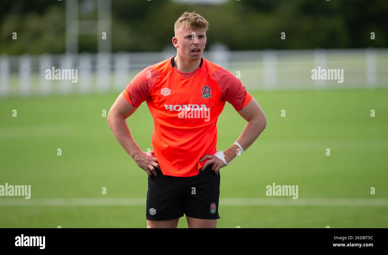 England Rugby’s Fin Smith during the England Rugby Under 20s training ...