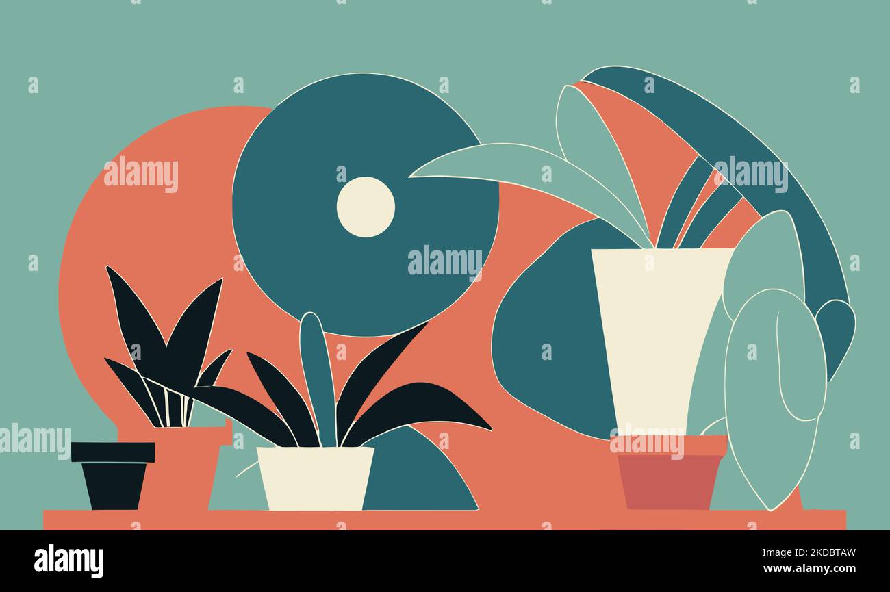 An abstract background with plants Stock Vector Image & Art - Alamy