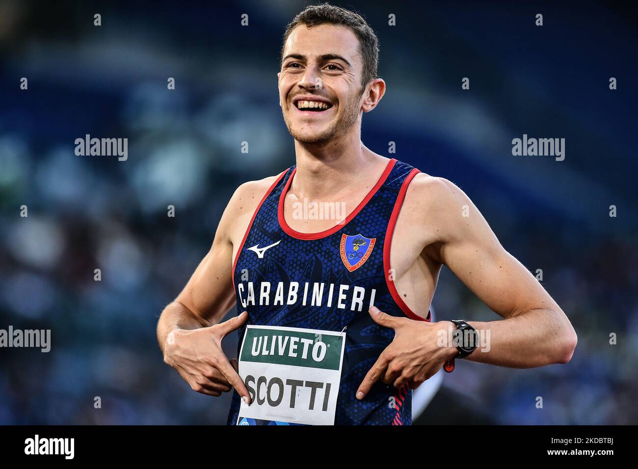 Edoardo Scotti of Italy celebrates after competing in 400 meters men ...