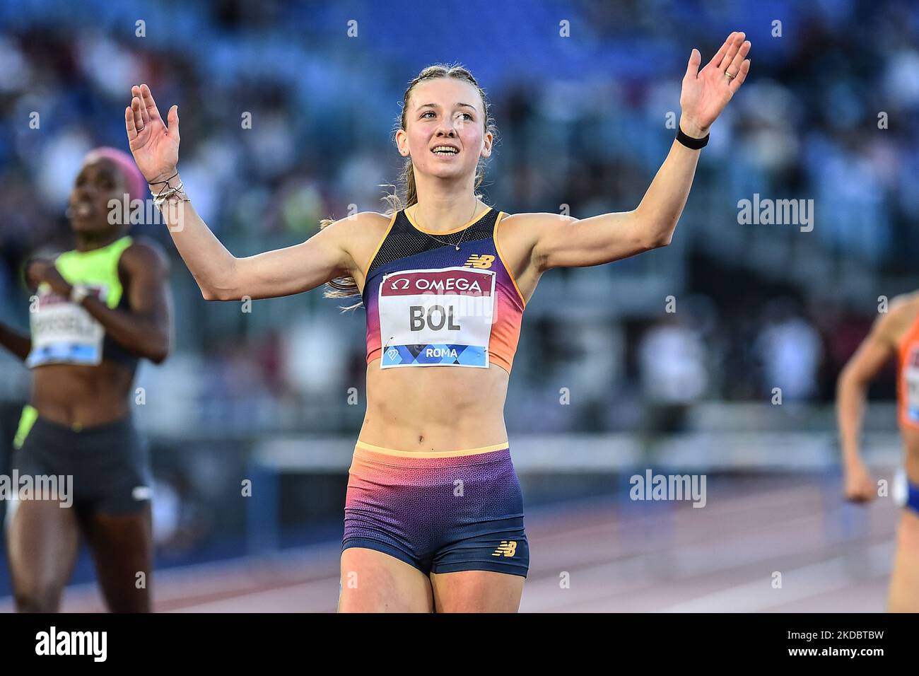 Femke Bol of Netherlands competes in 400hs meters women during the IAAF ...