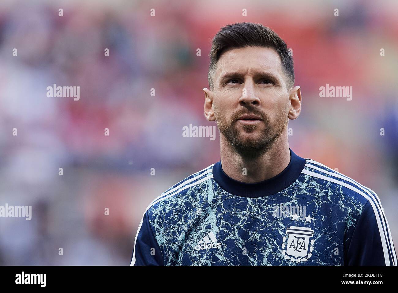 Lionel Messi (Paris Saint-Germain) of Argentina during the warm-up ...