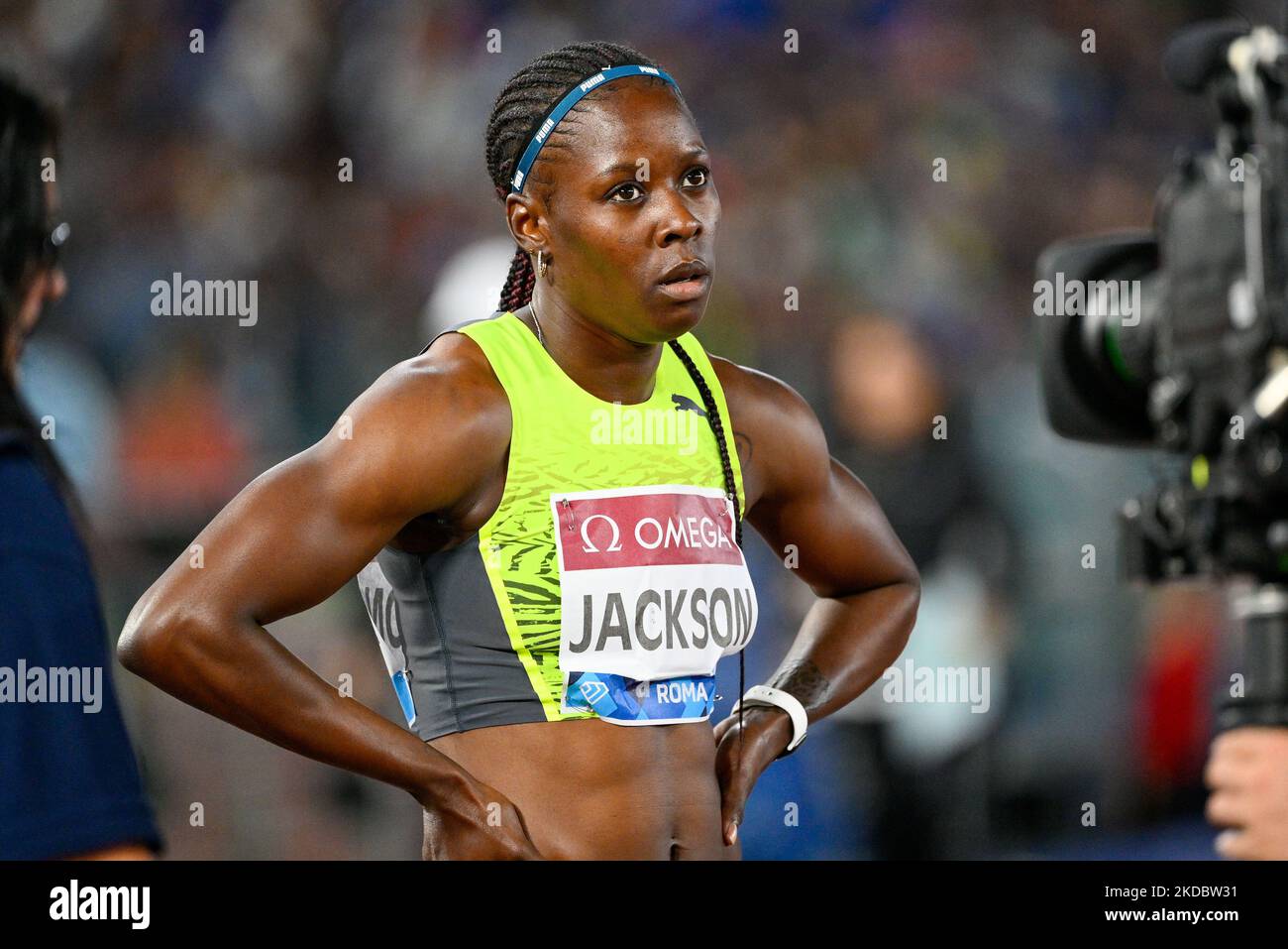 Shericka Jackson (JAM) during the Wanda Diamond League Golden Gala ...